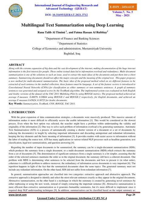 pdf multilingual text summarization using deep learning