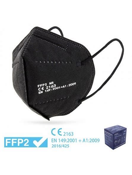 PACK 25Uds MASCARILLAS FFP2 ULTRA PROTECCIÓN COLOR NEGRO