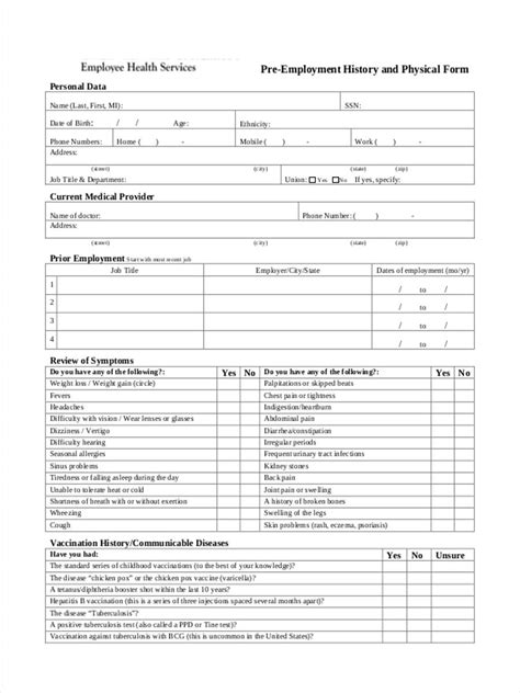 Adult Physical Forms To Print