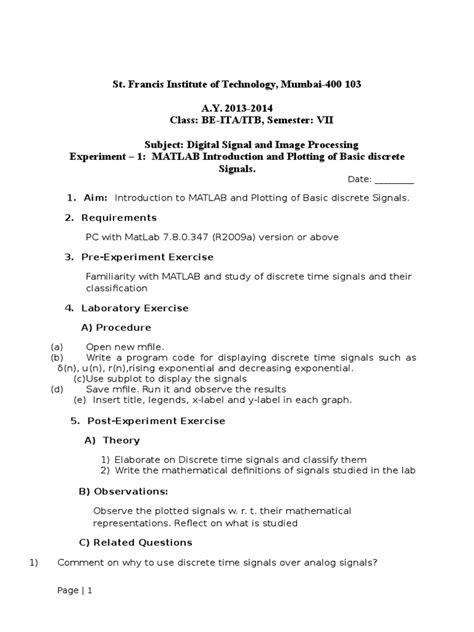 lab manual of dsip pdf discrete fourier transform convolution