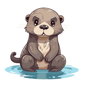 Nutria Linda Clipart Lindo Personaje Ilustración De Nutria De Dibujos