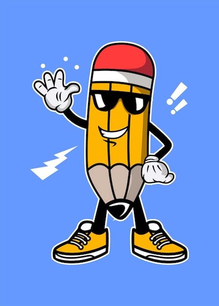 Dibujos animados de lápiz Vector Premium