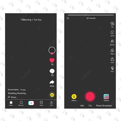 Social Media Apps Vector Hd PNG Images Tik Tok Screen Interface In