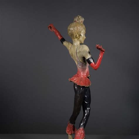 Bronze Sculpture Moulin Rouge In Red By Richard Stravitz