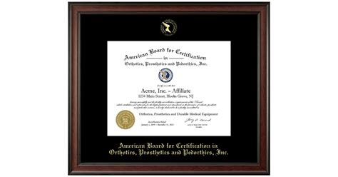 Gold Embossed Certificate Frame In Studio American Board For