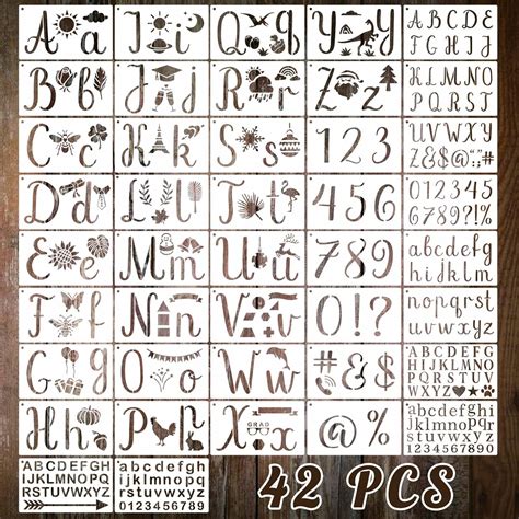 42 PCS Reusable Calligraphy Stencil Set For Art Craft Painting In Nepal