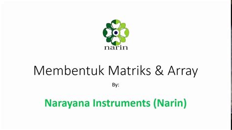 tutorial 3 membentuk matriks dan array pada matlab youtube