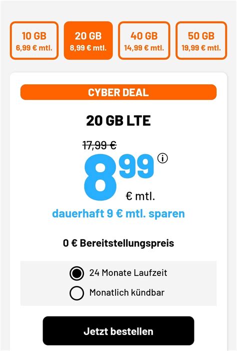 Sim De Allnet Flat Inklusive 10GB 20GB 40GB 50GB LTE