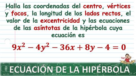 Encontrar Los Elementos De Una Hip Rbola Con Centro Fuera Del