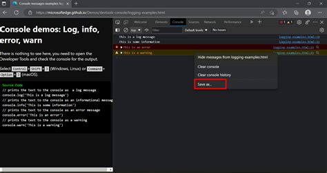Console Log Browser Developersio