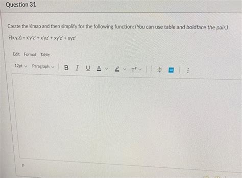 solved create the kmap and then simplify for the following