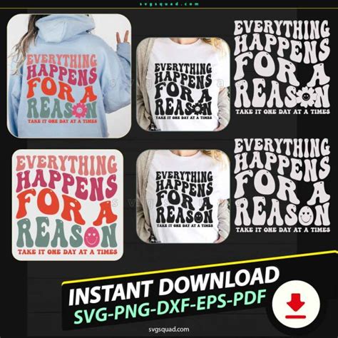 Everything Happens For A Reason SVG PNG Cricut Trendy Positive Svg
