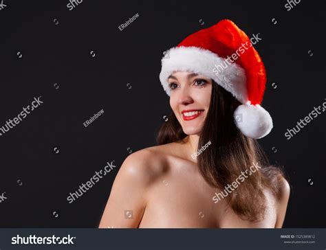 Beautiful Naked Sexy Woman Dressed Red Stock Photo