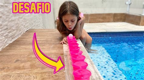 Desafio Na Piscina Corrida Da Bolinha Challenge On Top Of The Buoy In