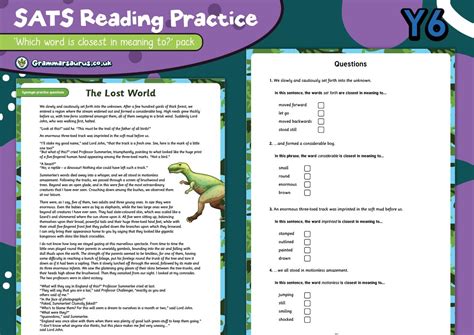 Ks2 Reading Comprehension Free