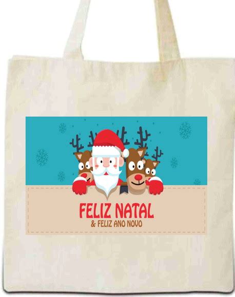 Sacola Natal Algodao Cru 30x30 Elo7 Produtos Especiais