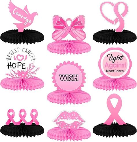 Amazon 9 Pcs Breast Cancer Awareness Honeycomb Centerpiece Breast
