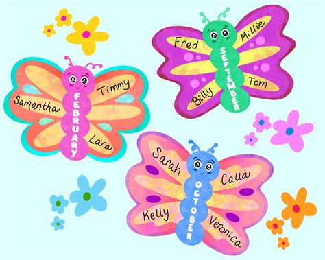 Butterfly Birthday Display Printable Classroom Birthday Chart