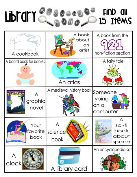 Printable Library Learning Activities Freebie