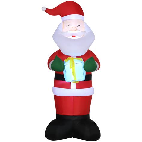 Outsunny Babbo Natale Gonfiabile Da 180cm Con Regalo E Luci Aosom Italy