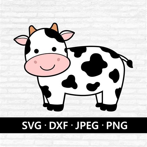 Cow Svg Baby Cow Svg Cow Clipart Cute Cartoon Cow Great Etsy