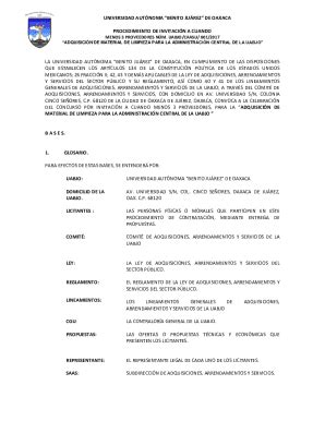 Completable En línea ADQUISICIN DE MATERIAL DE LIMPIEZA PARA LA
