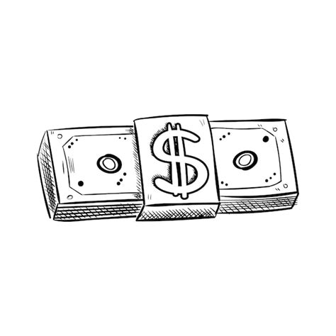 Icono De Doodle De Dinero Dibujado A Mano Boceto Negro Dibujado A Mano