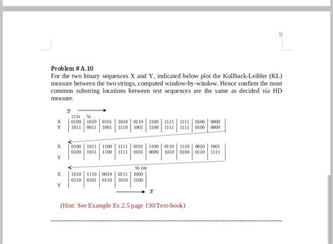 problem a 10 for the two binary sequences x and y