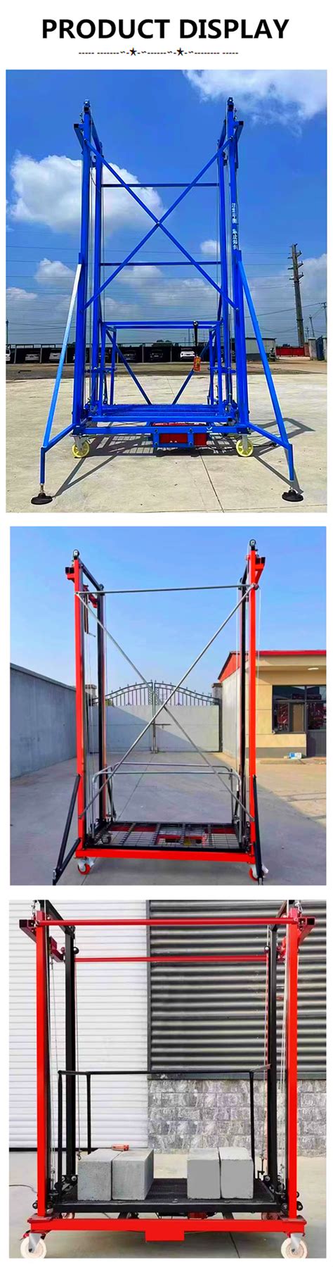 500kg 2 10m Mobile Scaffoldings Automatic Lift Platform Lifting