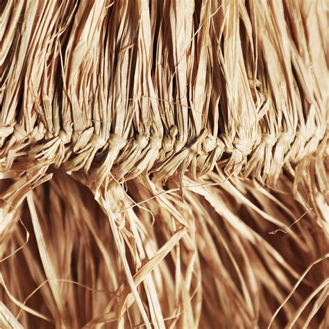 Plafonnier En Fibre Naturelle Raphia Et Fer Naturel 32x32x113