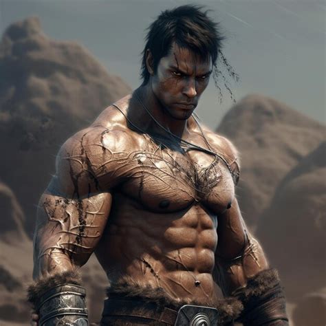 Premium Ai Image A Man With A Tattoo On His Chest Stands In Front Of