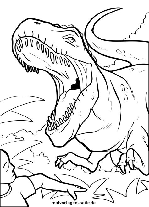 Malvorlage T Rex Dinosaurier Ausmalbild Kostenlos Herunterladen