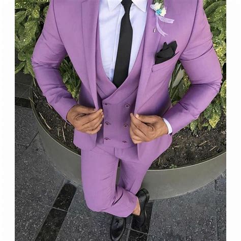 Purple Men Suit Wedding 3 Piece Suit Handmade Evening Party Etsy