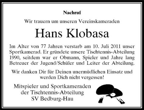 Alle Traueranzeigen für Nachruf Wir trauern um unseren Vereinskameraden