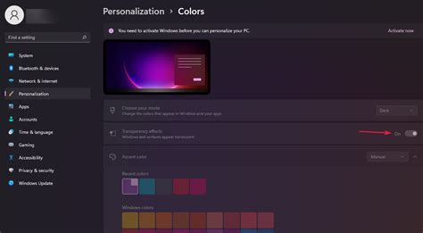 Comment rendre la barre des tâches transparente dans Windows 11