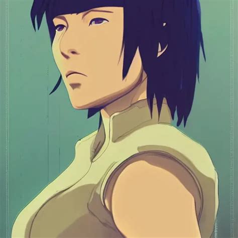 Painted Character Portrait Of Motoko Kusanagi In Stable Diffusion