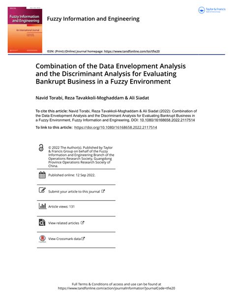 pdf combination of the data envelopment analysis and the discriminant analysis for evaluating
