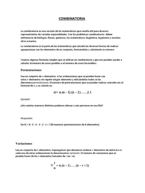 combinatoria pdf combinatoria permutación