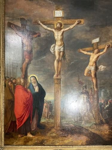 La Crucifixion Ecole Flamande Du E Si Cle N