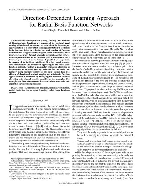 pdf direction dependent learning approach for radial basis function networks
