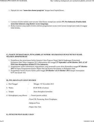 Formasi Cpns Tahun 2013 Kab PDF