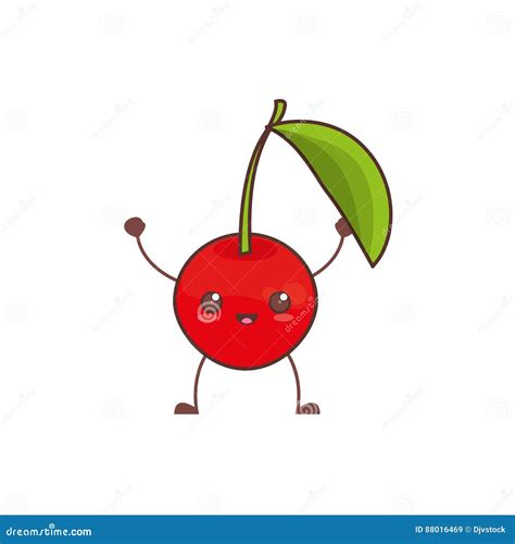 Imagen De La Fruta De La Cereza Del Kawaii Stock De Ilustraci N