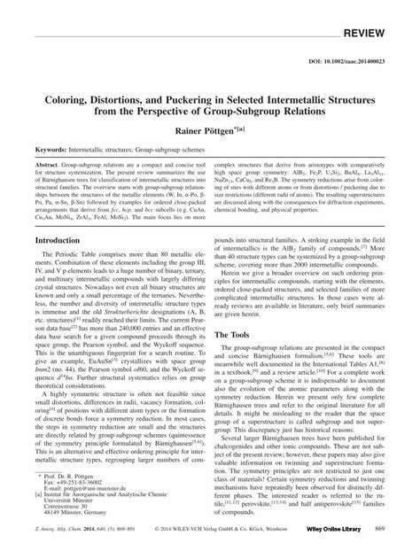 pdf coloring distortions and puckering in selected intermetallic structures from the