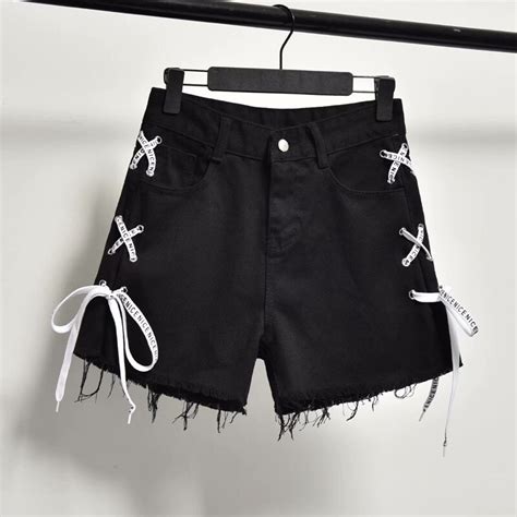 Sexy Summer Women Denim Shorts 2020 New Black Blue High Waist Ripped Short Jeans Female Tassel