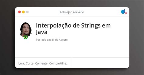 Interpola O De Strings Em Java
