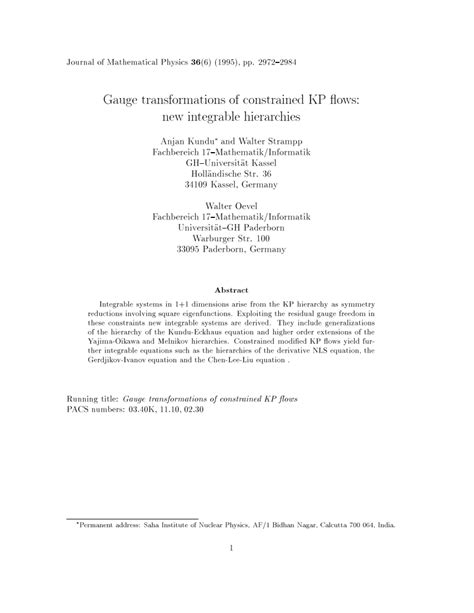 pdf gauge transformations of constrained kp flows new integrable hierarchies
