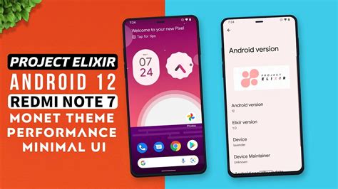Android 12 PROJECT ELIXIR Custom Rom For Redmi Note 7 Monet Theme