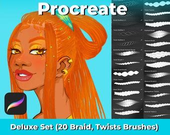 Procreate Braids Twists Locs Brush Realistic Braid Brush Etsy