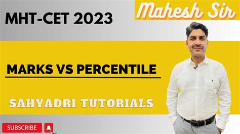 Marks VS Percentile MHT CET 2023 Sahyadri Tutorials YouTube