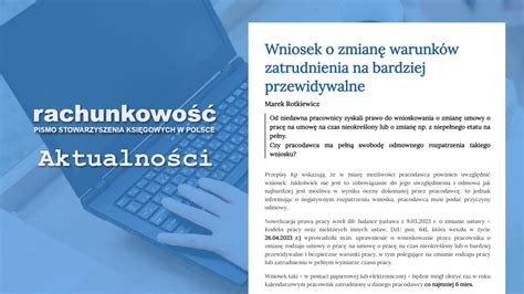 Wniosek o zmianę warunków zatrudnienia na bardziej przewidywalne